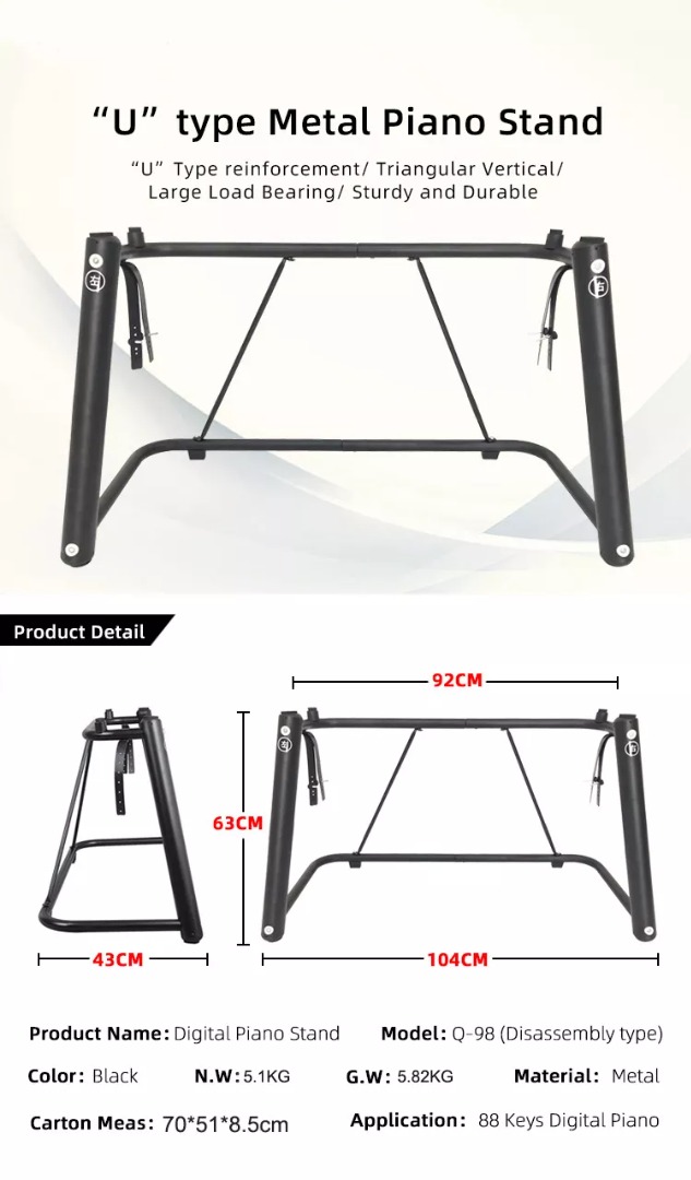 U-Shape Piano Digital Keyboard Stand, Hobbies & Toys, Music & Media ...
