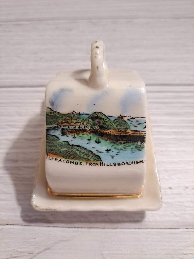 Vintage Crested Ware Butter / Cheese Dish souvenir from Ilfracombe ...