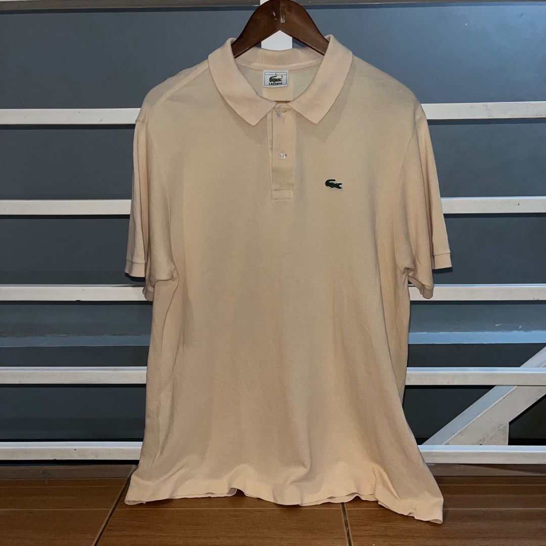 Vintage Lacoste Cream, Men's Fashion, Tops & Sets, Tshirts & Polo ...
