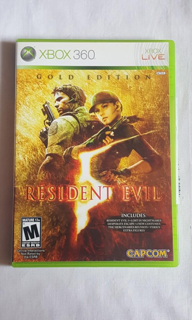 XBOX 360 Gold Edition Resident Evil 5, Video Gaming, Video Games, Xbox ...