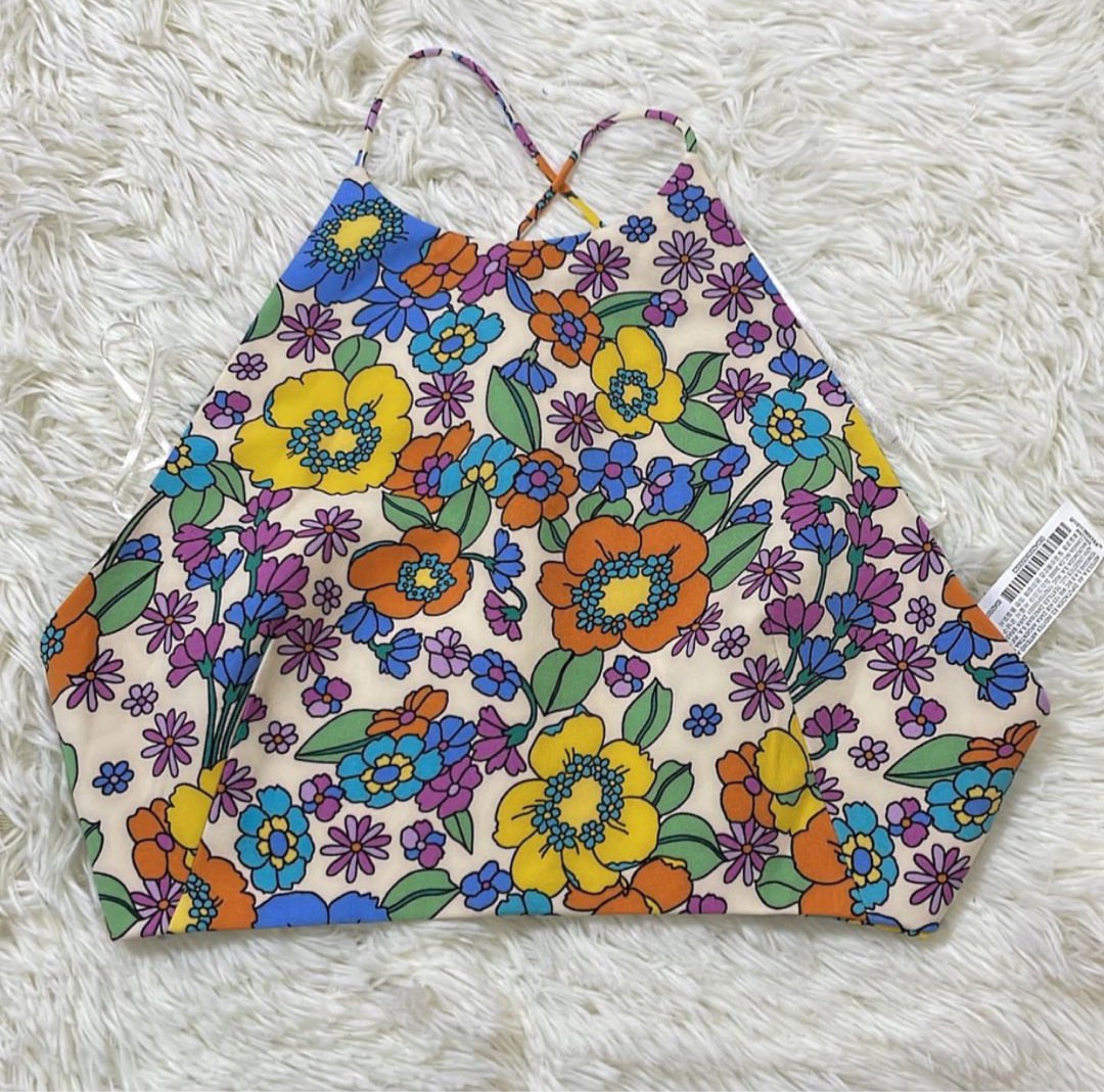 Zara Floral string back, Women's Fashion, Tops, Blouses on Carousell