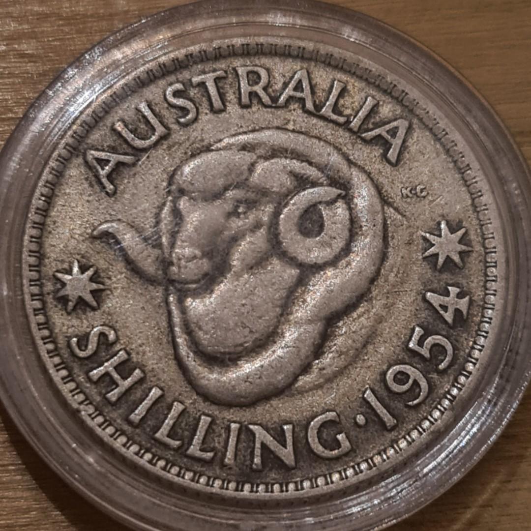 1954 Australia Queen Elizabeth II Shilling Silver Coin, Hobbies & Toys ...
