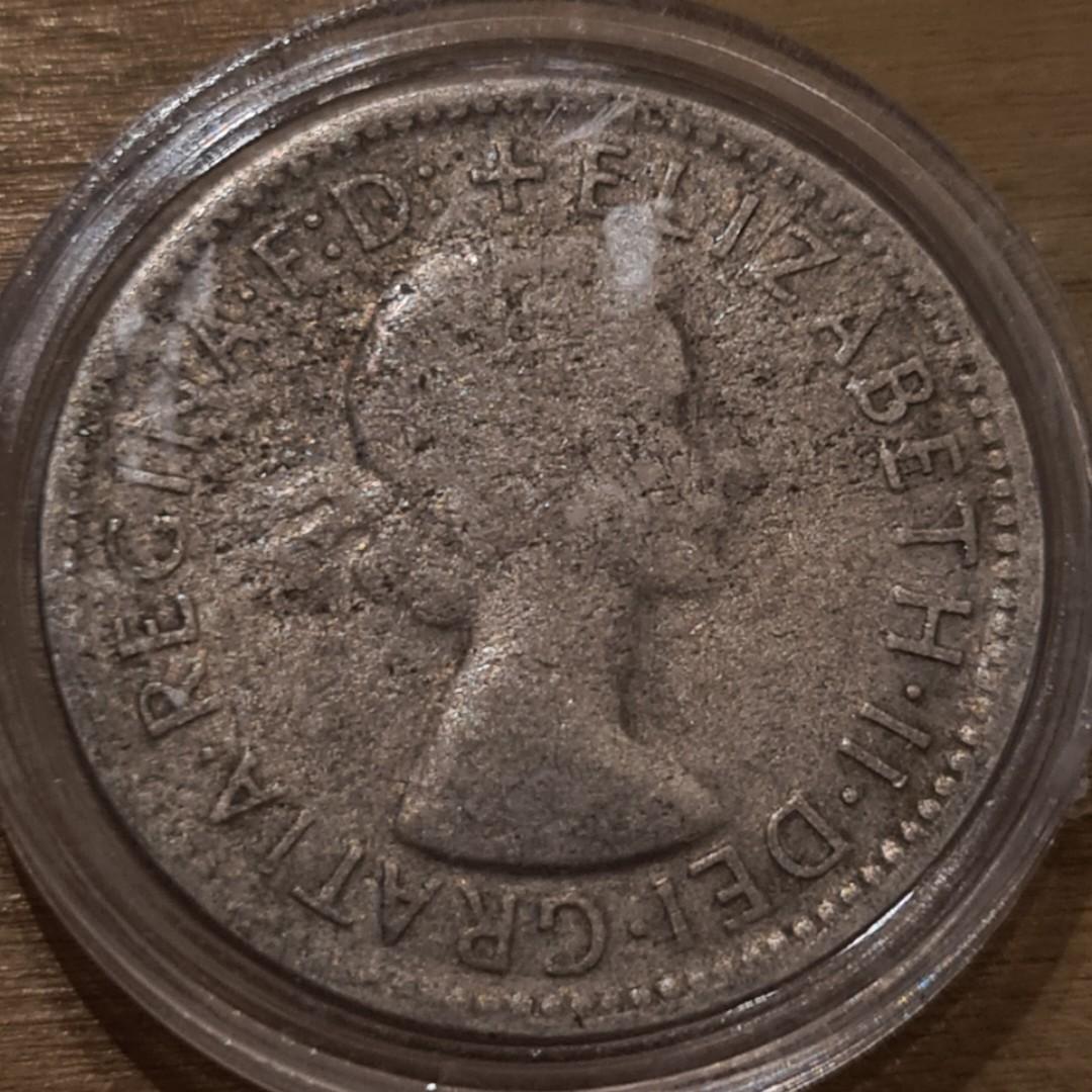 1955 Australia Queen Elizabeth II Shilling Silver Coin, Hobbies & Toys ...