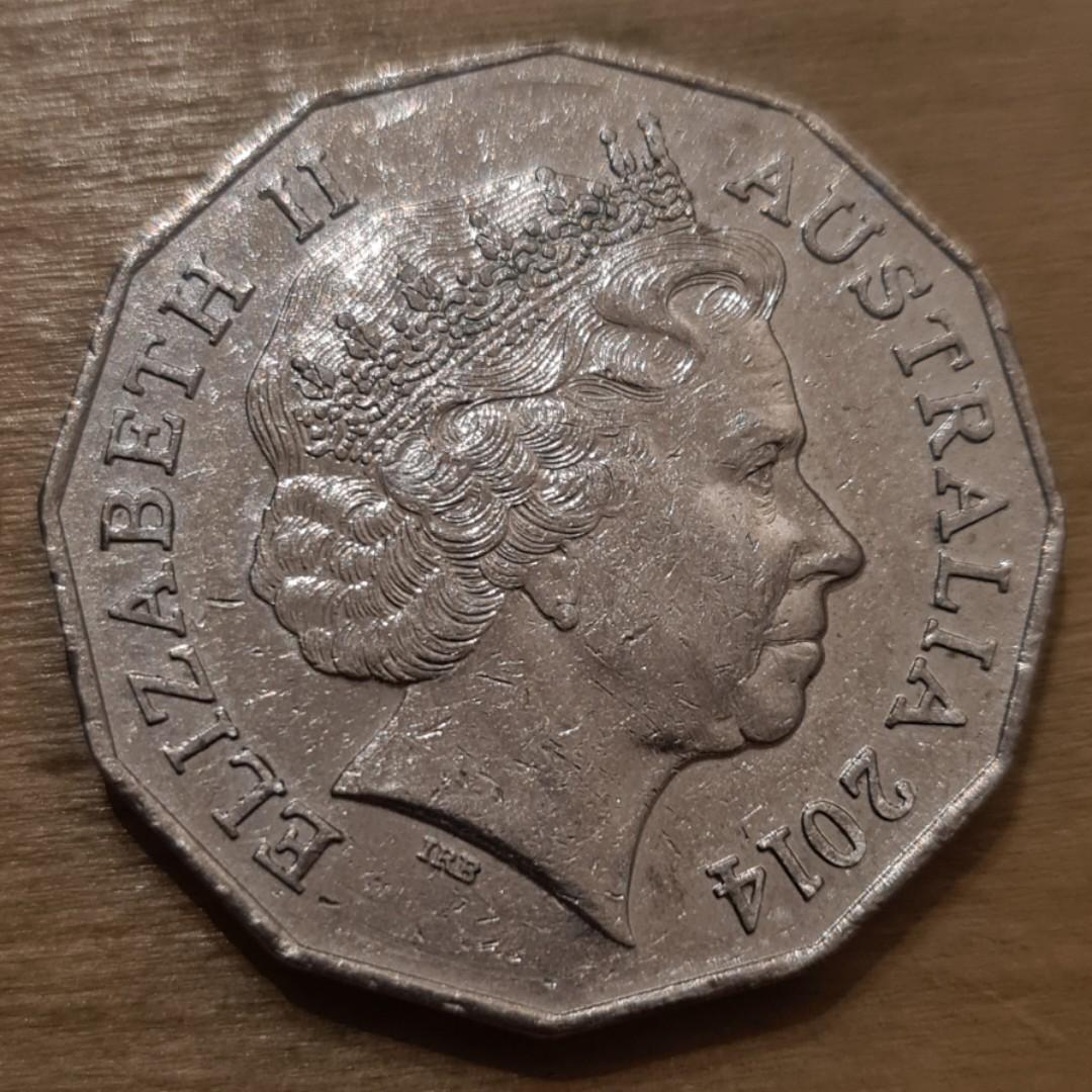 2014 Australia Queen Elizabeth II 50th Anniversary of AIATSIS 50 Cent ...