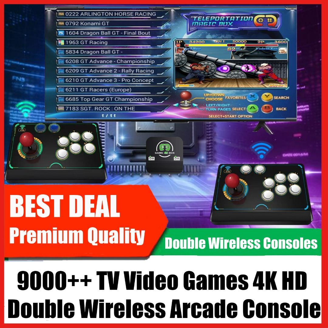 2023 NEWEST Arcade Game Console Box Wireless HD 4K 9000++ Built-In ...