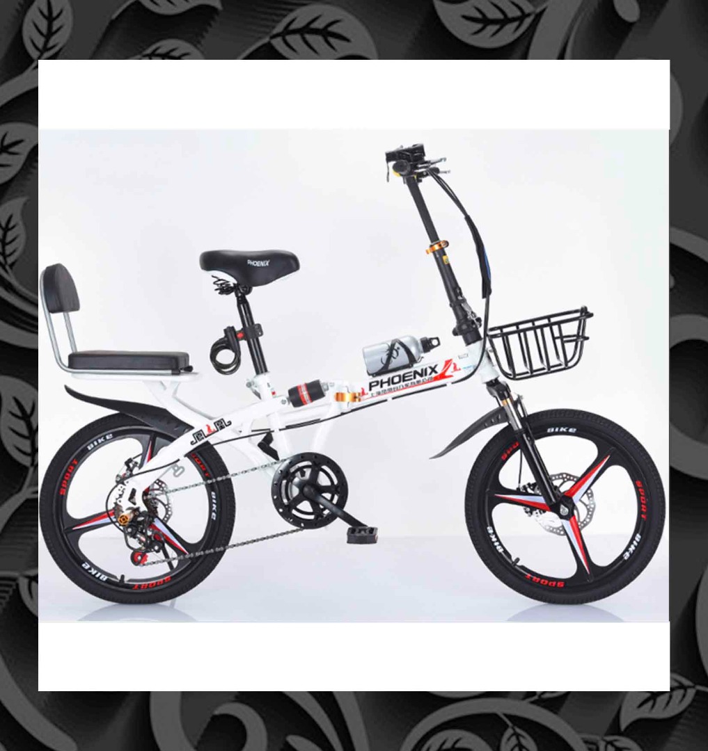 20 Inch 7 Speed Foldable bike [White] Phoenix Folding Bicycle Adults ...
