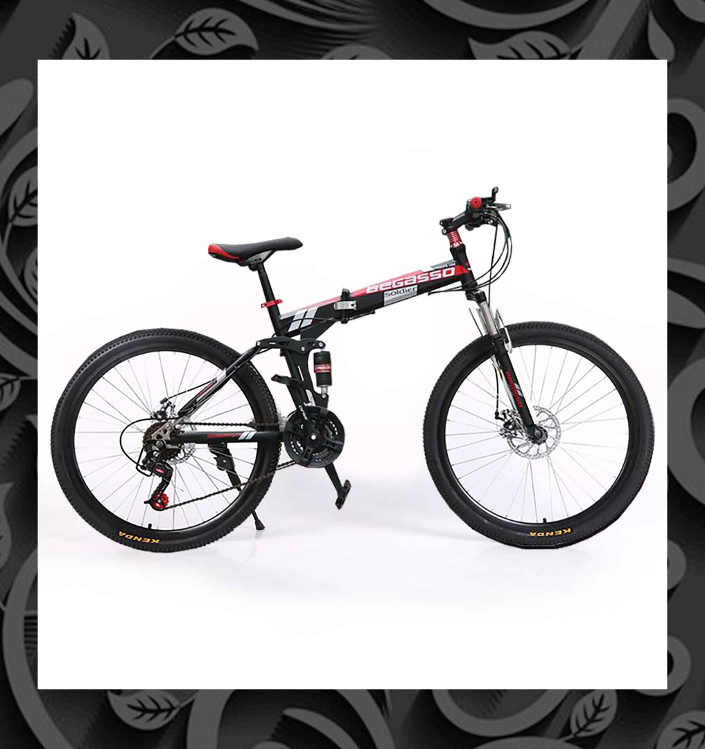 26 inch 21 Speeds Begasso Foldable Bike [Black] Foldie Full Suspension ...