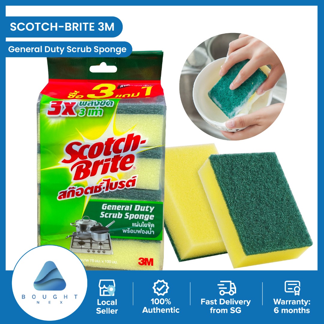 3M Scotch Brite Heavy Duty and No Scratch Anti-Bacteria Cleaning Sponge ...