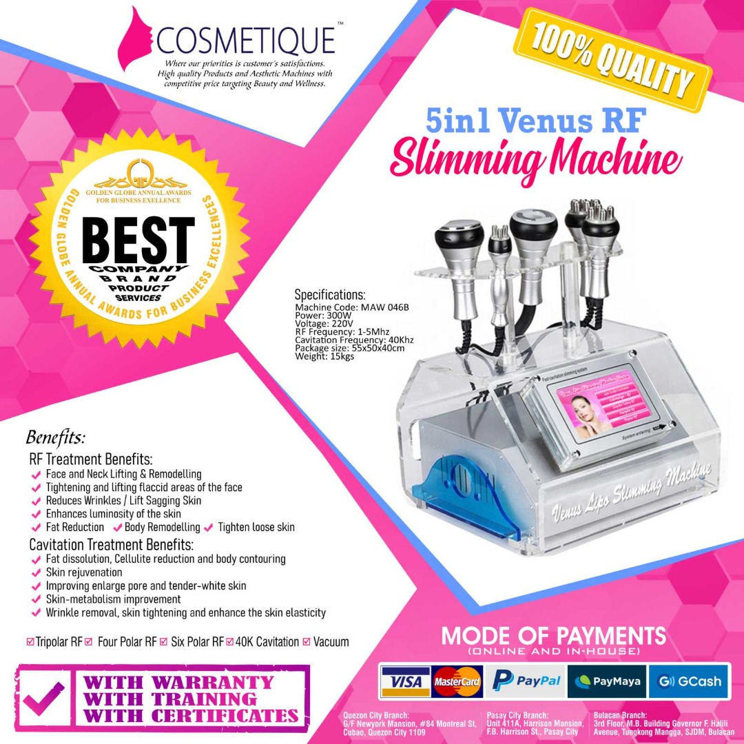 5in1 Venus RF & Cavi Machine, Beauty & Personal Care, Face, Face Care ...