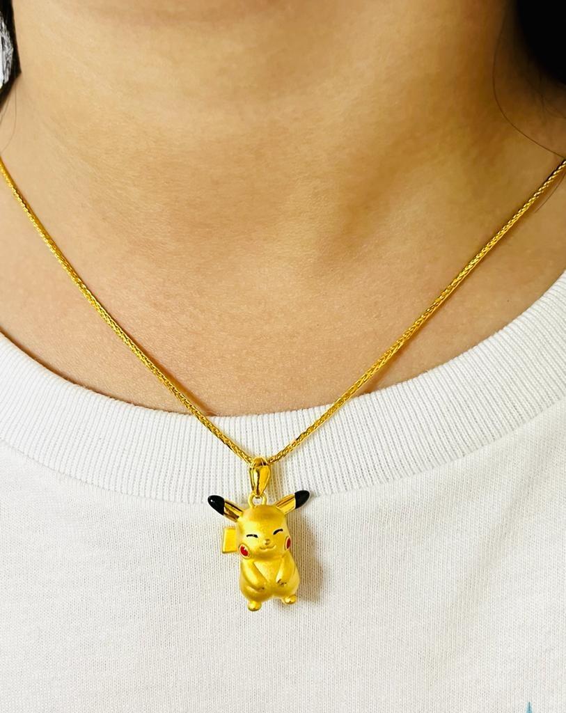 999 (24K) Gold Pikachu Pendant (D759), Women's Fashion, Jewelry ...
