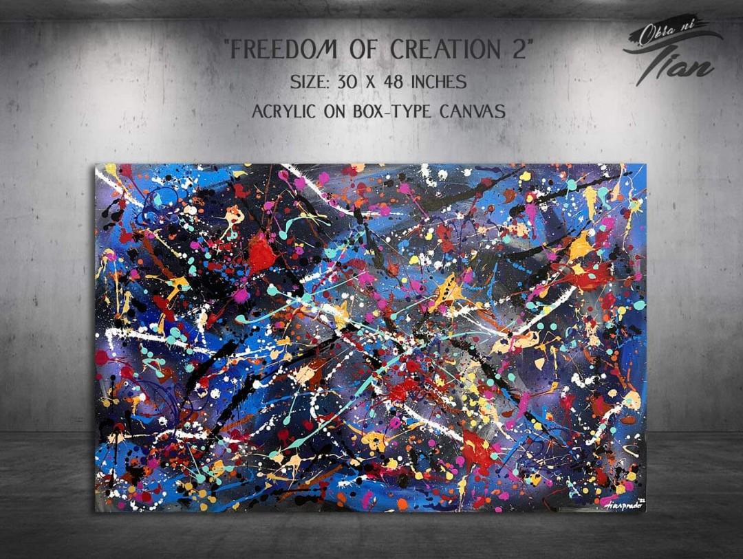 Abstract Painting "Freedom of Creation 2", Hobbies & Toys, Stationary ...