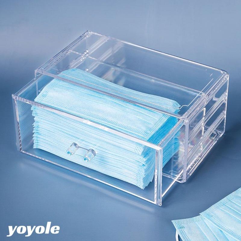 Acrylic Mask Storage Box Mask Holder Mask Storage Drawer Mask Organizer ...