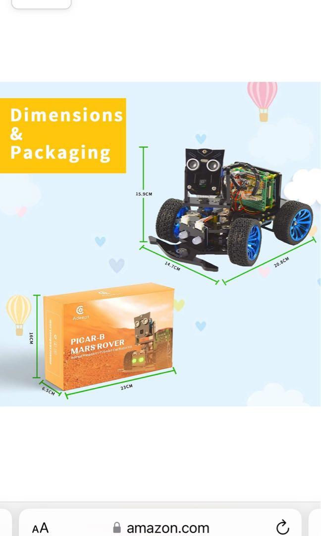 Adeept Mars Rover PiCar-B Robot Car Kit for Raspberry Pi 4 3 Model B B+ 2B, Voice Recognition ...