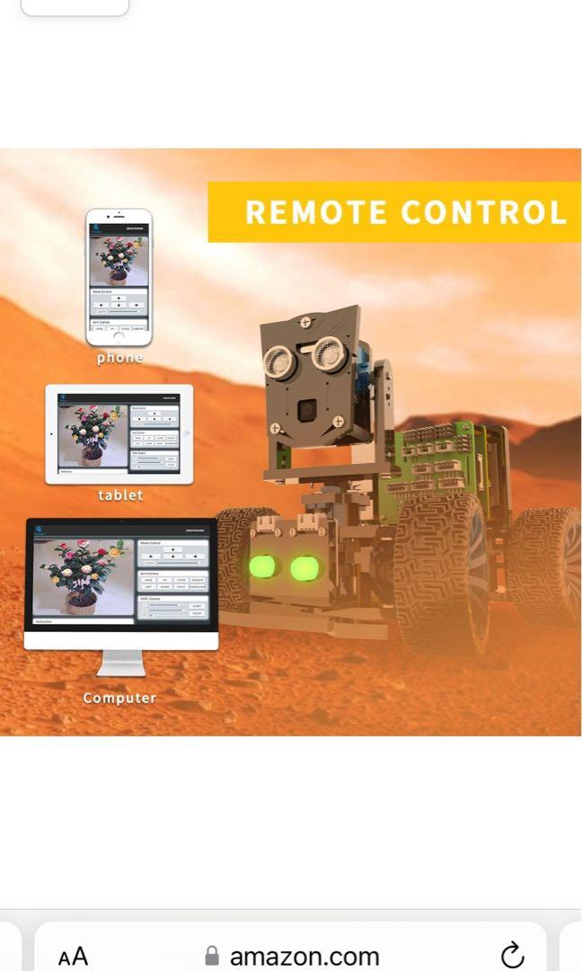 Adeept Mars Rover PiCar-B Robot Car Kit for Raspberry Pi 4 3 Model B B+ 2B, Voice Recognition ...