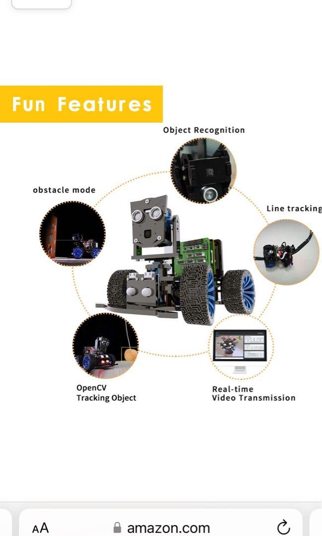 Adeept Mars Rover PiCar-B Robot Car Kit for Raspberry Pi 4 3 Model B B+ 2B, Voice Recognition ...