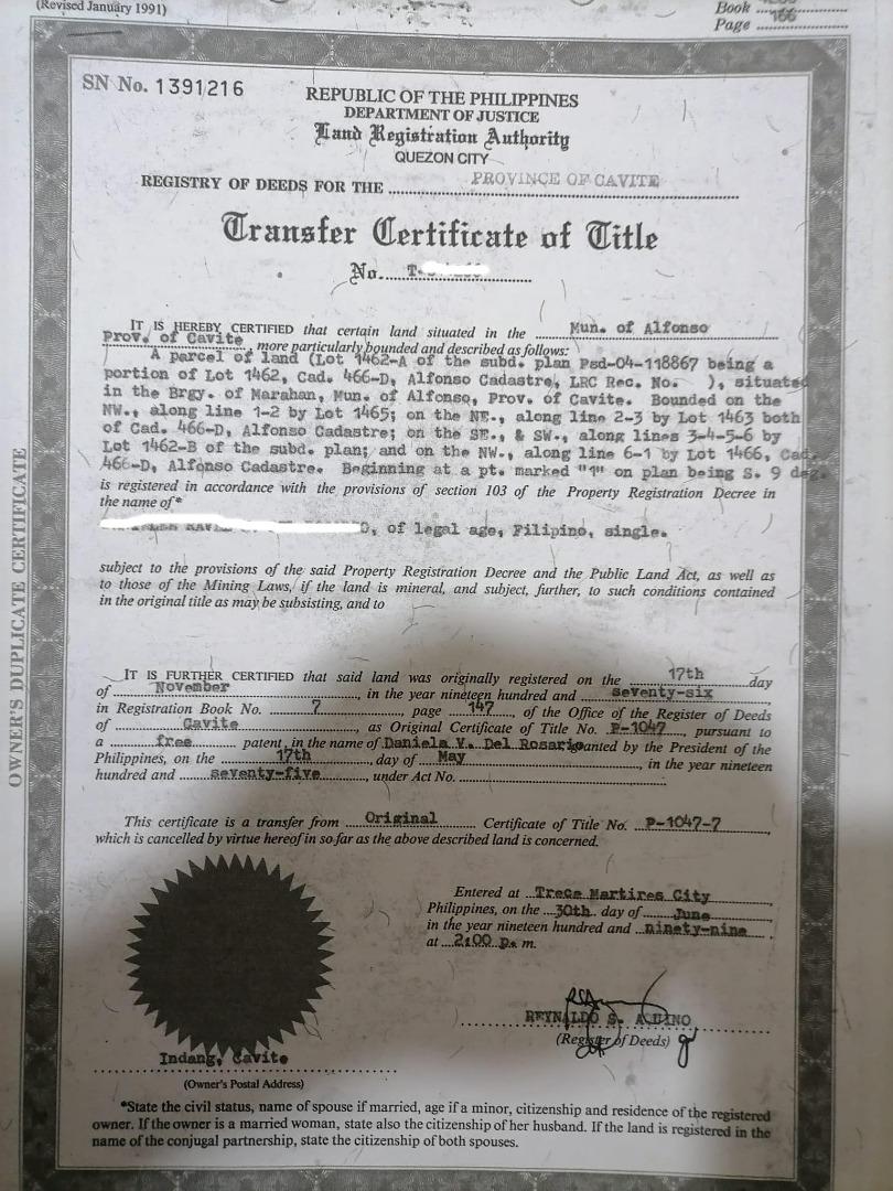 Alfonso Cavite Lot near Jacah Farm Resort 3,906sqm for P3,100/sqm Clean ...