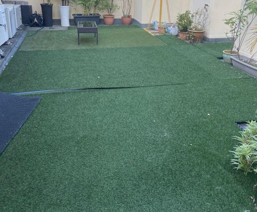 Artificial turf and drainage cells, Furniture & Home Living, Outdoor ...