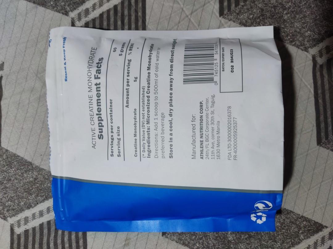 Athlene Active Creatine Monohydrate, Health & Nutrition, Health ...