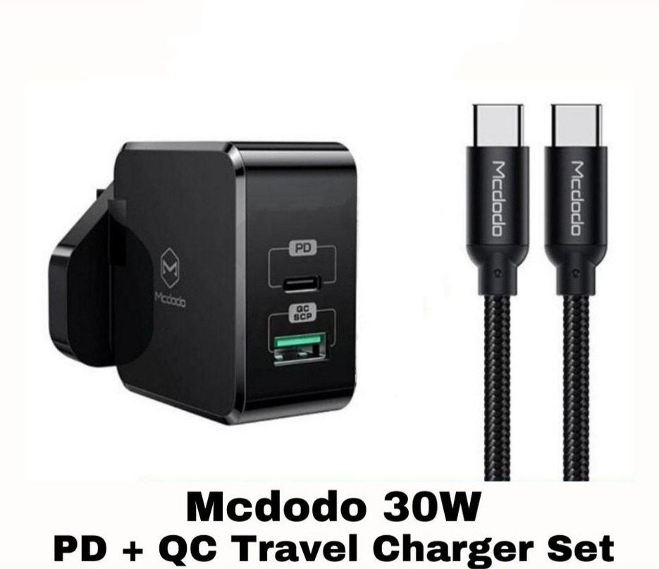 Authentic Mcdodo Super Fast Charging PD+QC 30W Travel Charger Set Type ...