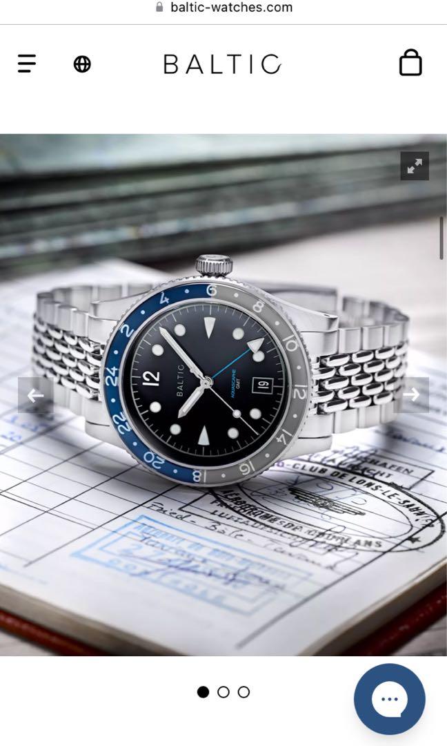 Baltic Aquascaphe GMT blue grey, Luxury, Watches on Carousell