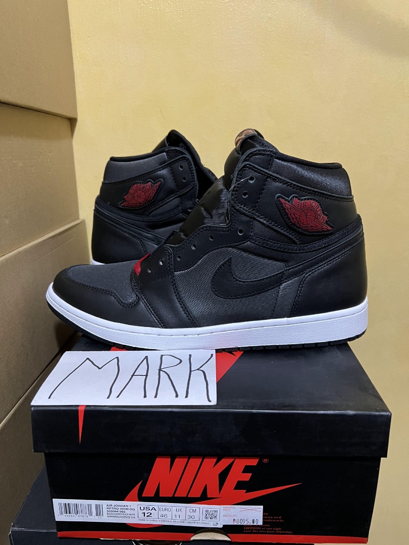 BELOW SRP STEAL! Jordan 1 High OG Black Satin Gym Red, Men's Fashion ...