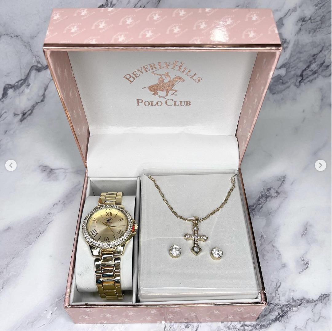 Beverly Hills Polo Club Gold Watch Set Womens Fashion Watches And Accessories Watches On Carousell