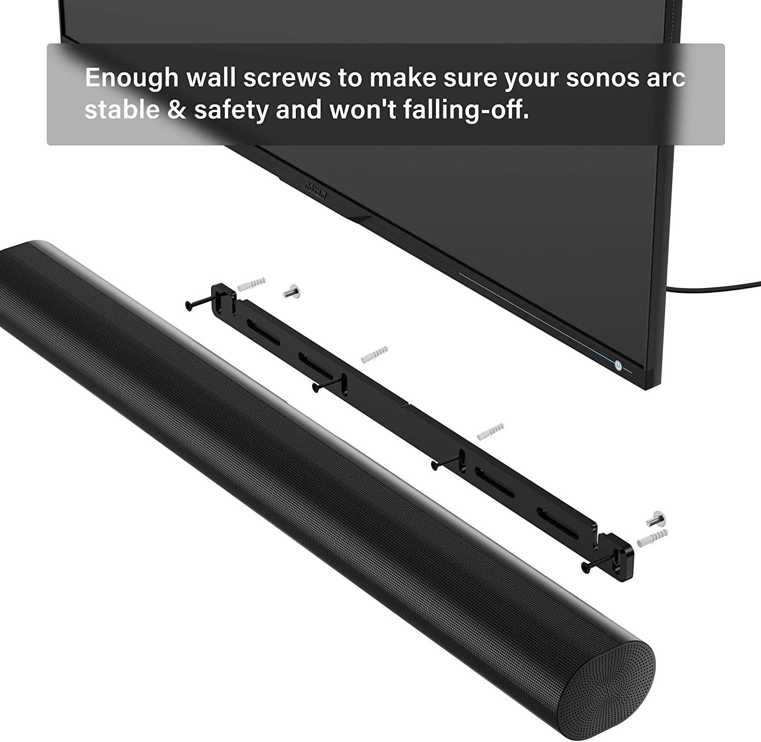 Black Sesame Soundbar Wall Mount Bracket for Sonos Arc Sound Bar ...