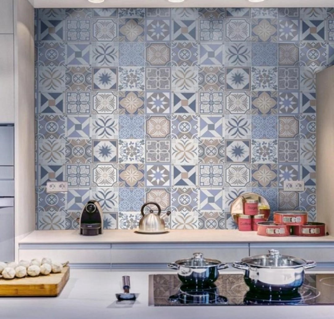 Blue peranakan tile stickers, Furniture & Home Living, Home Decor ...