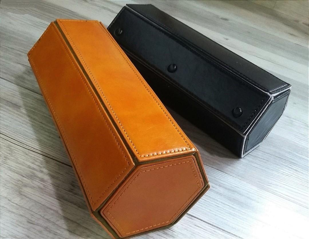 BRAND NEW HAND CRAFTED HEXAGON STYLE WATCH ROLL CASE IN FINE OIL WAXED ...