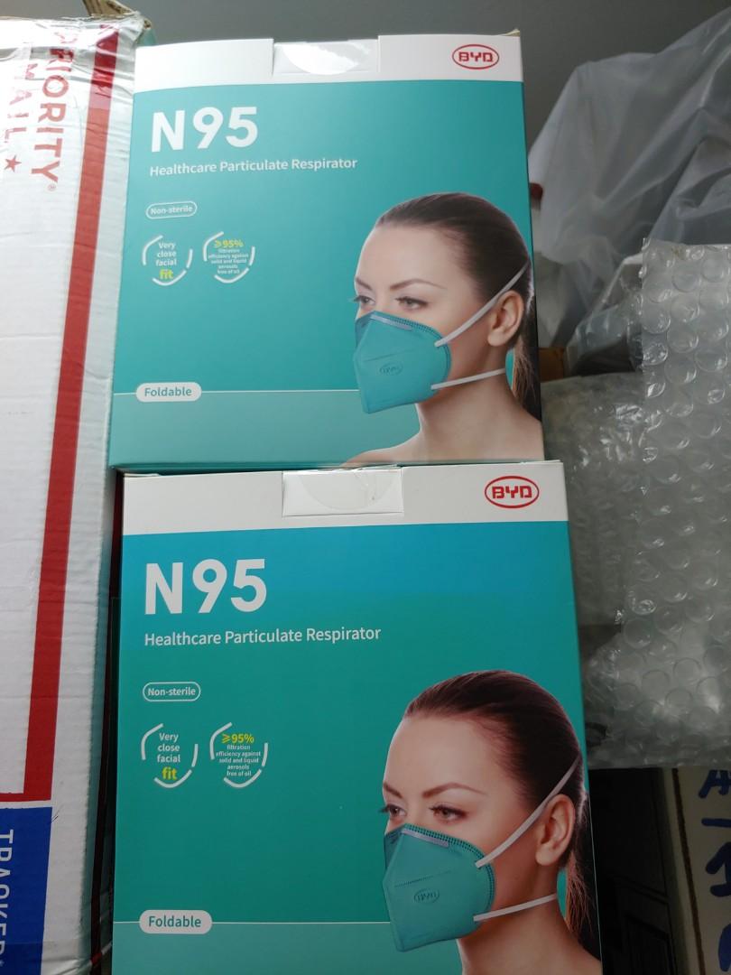 BYD mask N95, Health & Nutrition, Face Masks & Face Shields on Carousell