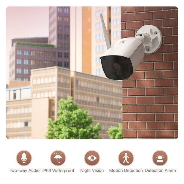 Cacagoo 1080P Outdoor Wi-Fi Security Camera Weatherproof Smart Motion ...