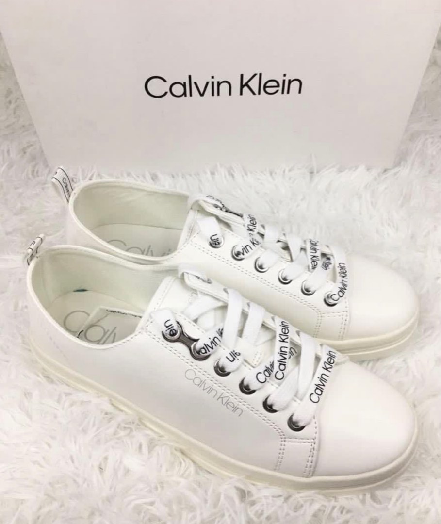 CALVIN KLEIN CK Women's White Lace Up Sneakers Shoes Size 7 US, Women's ...