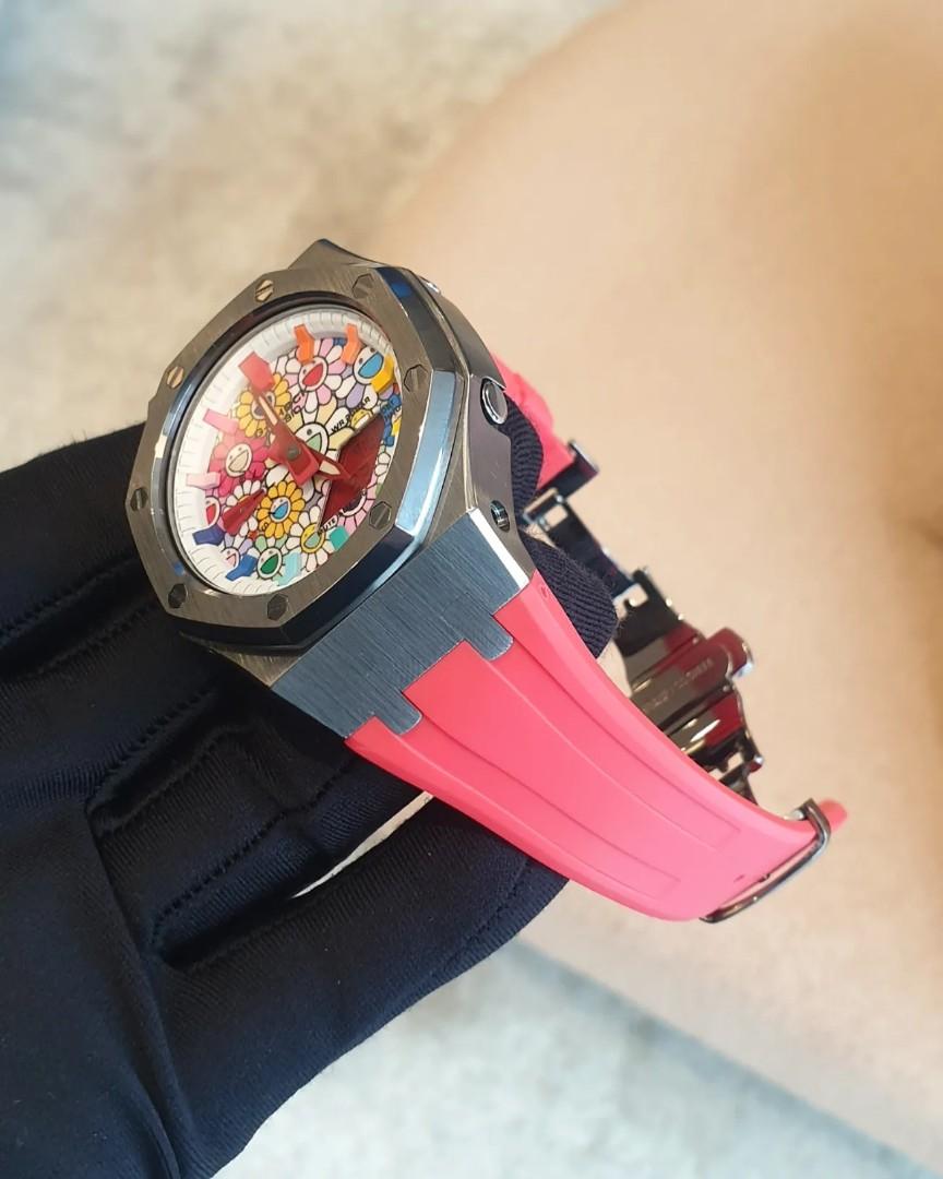 Casioak GA-2100 Aka Murakami in Titanium Grey Bezel Red Strap, Men's ...