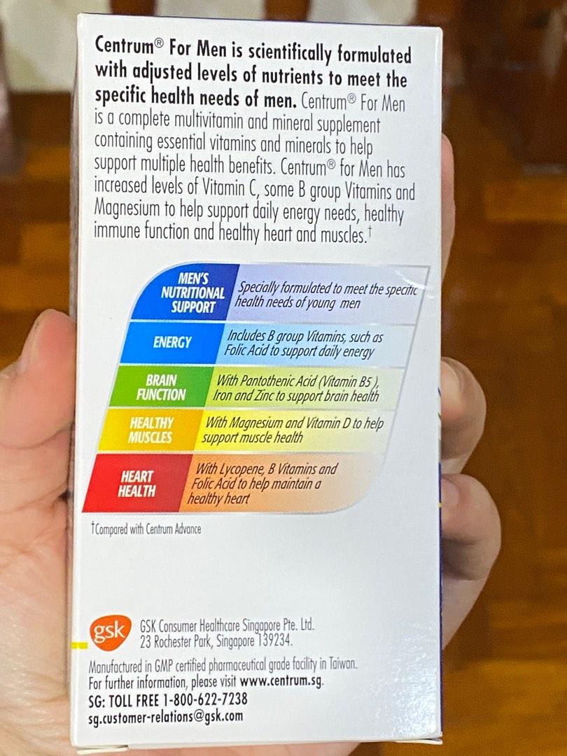 Centrum Men Multivitamins 100 pills, Health & Nutrition, Health ...