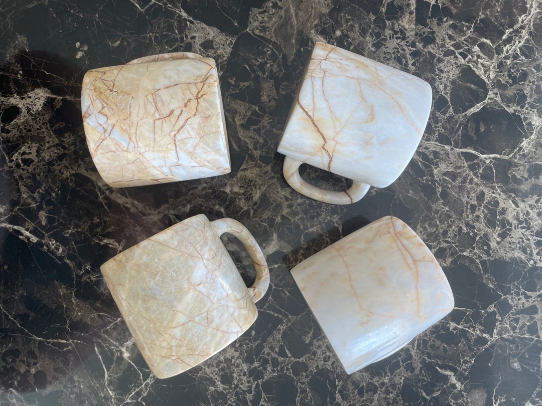 Century Marble Mugs - 4 piece set, Furniture & Home Living, Kitchenware & Tableware, Coffee ...