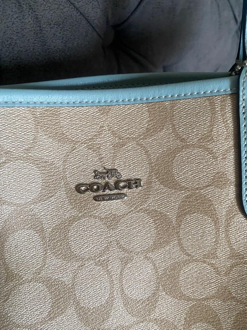 Coach reversible city tote bag in signature canvass with removable ...
