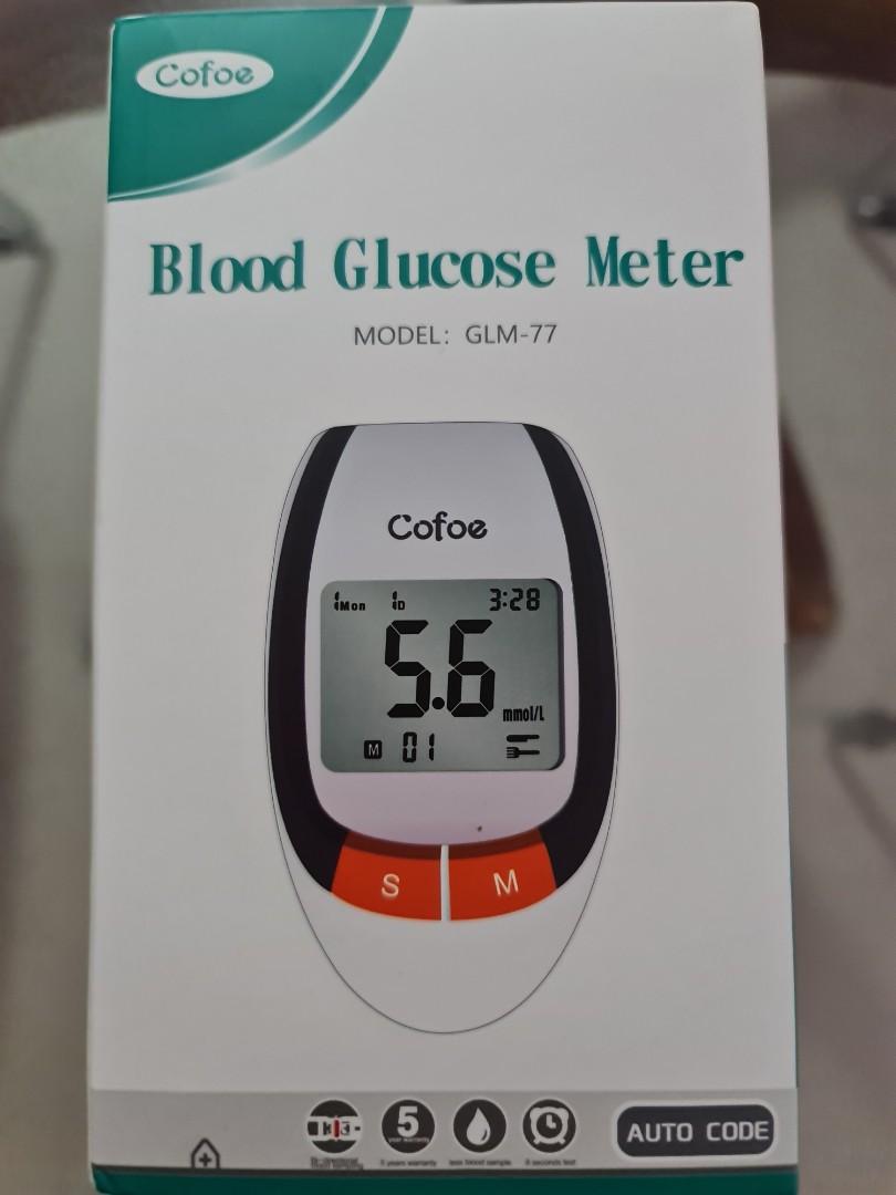 Cofoe GLM-77 Blood Glucose Meter with 25 Test Strips and Lancets ...