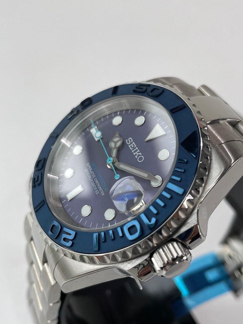 Custom Seiko Mod 40mm Deep Blue Yachtmaster v2 Automatic Watch , Men's ...