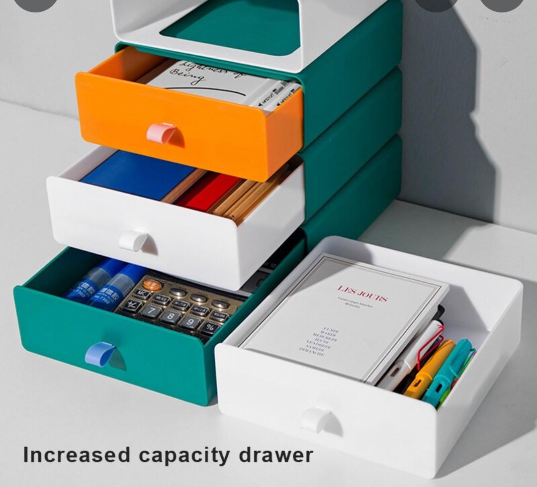Desktop Organizer Storage Drawer Boxes Stackable, Furniture & Home ...