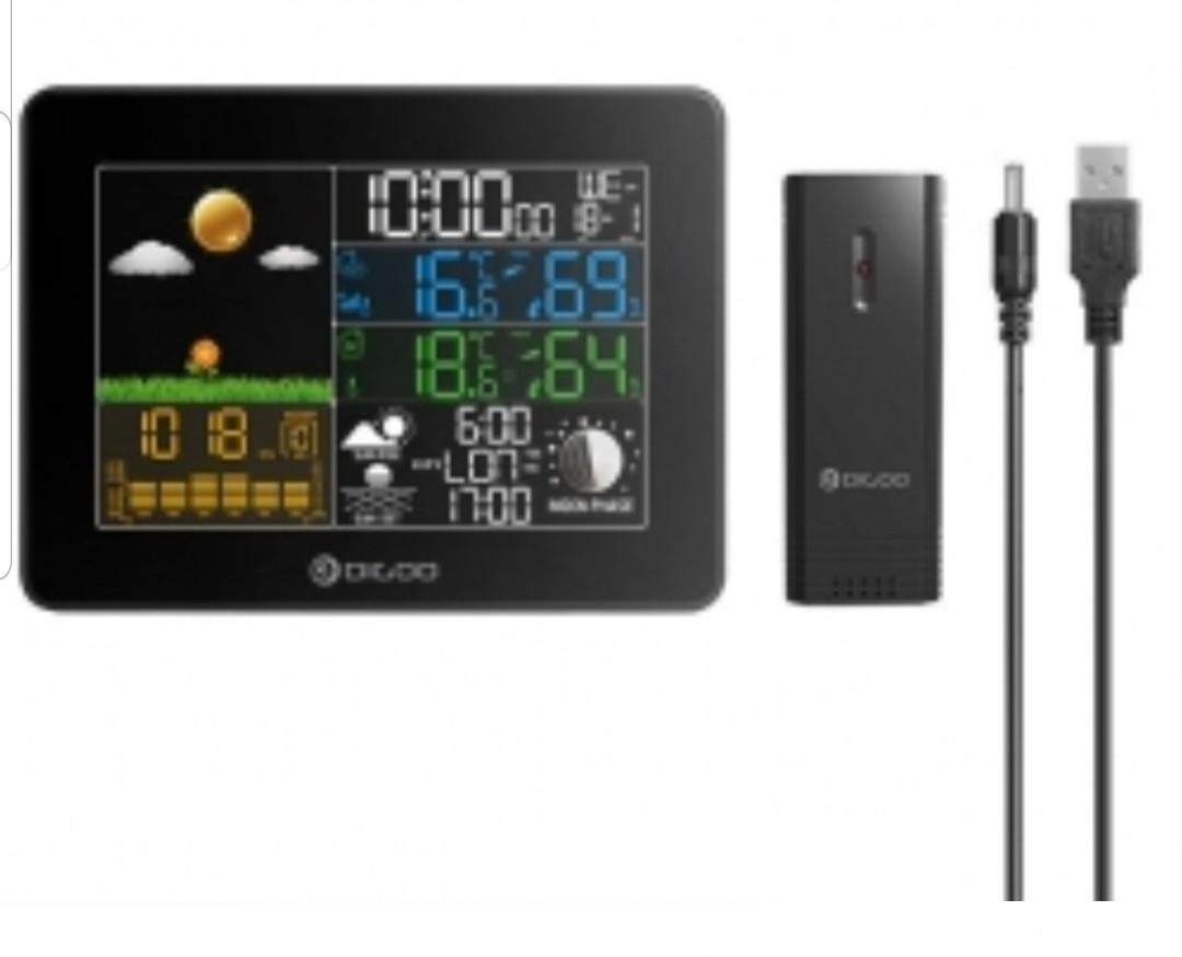 Digoo TH 8868 model Digital Clock Full Color Screen Barometric Pressure ...