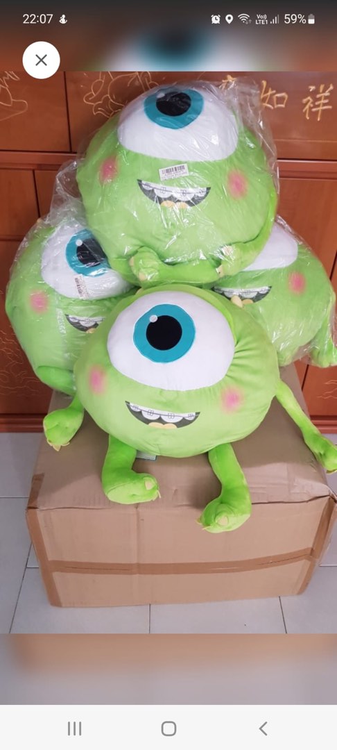 Disney Monsters inc Mike wasowski plush, Hobbies & Toys, Toys & Games ...