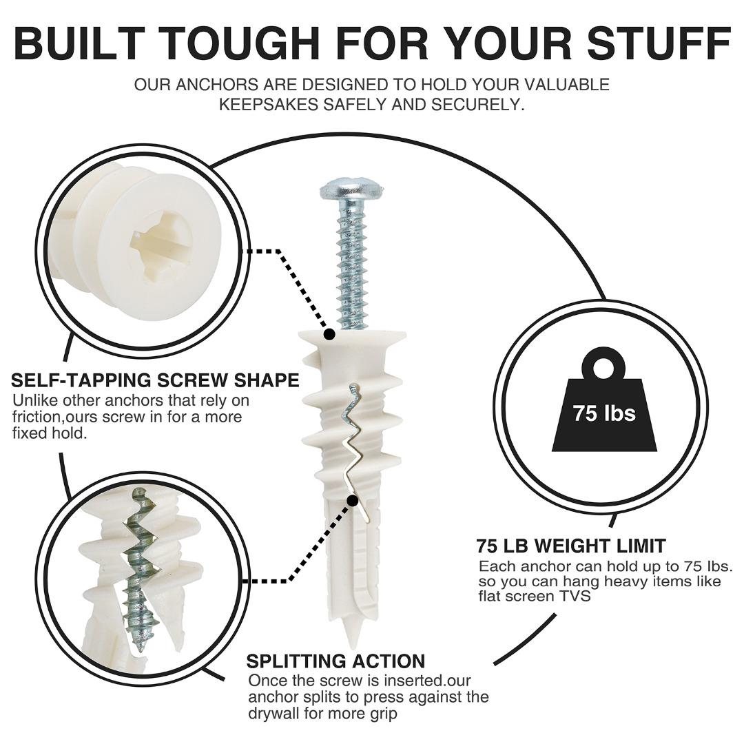 Expansion Screws Drywall Anchor Self Drilling Wall Home Pierced Special ...