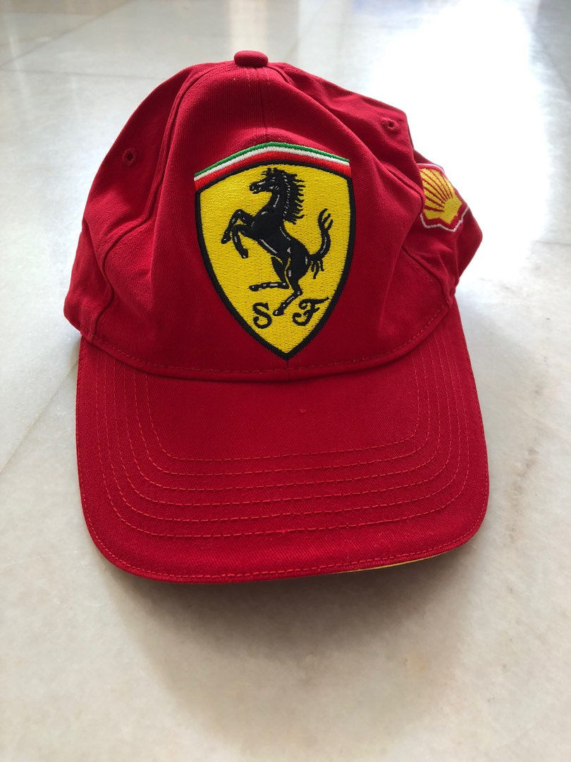 Ferrari Classico Shell Red Cap Genuine, Men's Fashion, Watches ...