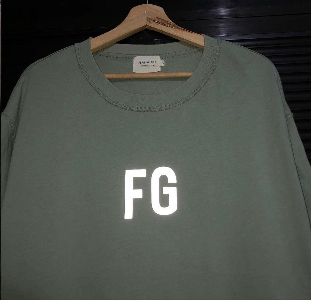 FOG Fear Of God FG Tee Olive Shirt, Men's Fashion, Tops & Sets, Formal ...