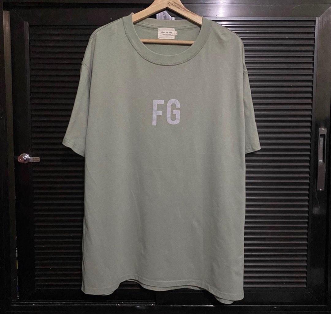 FOG Fear Of God FG Tee Olive Shirt, Men's Fashion, Tops & Sets, Formal Shirts on Carousell