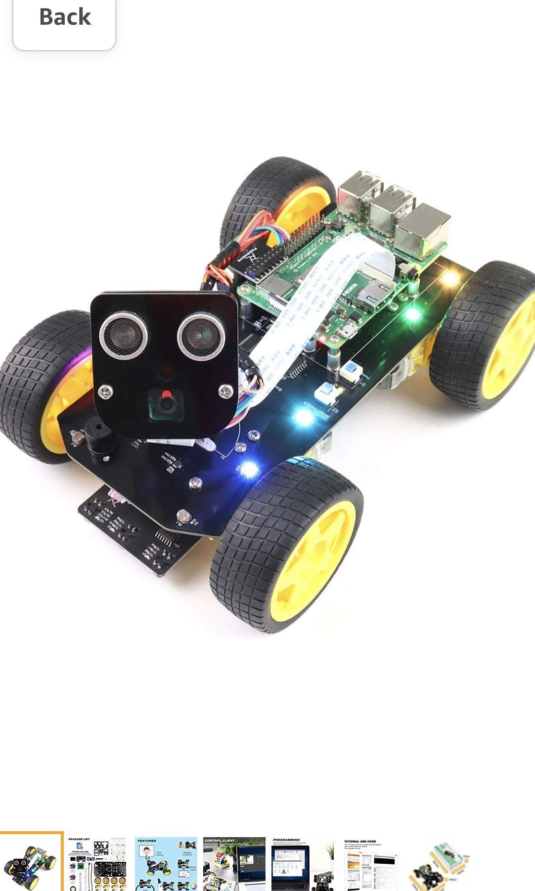 Freenove 4WD Smart Car Kit for Raspberry Pi 4 B 3 B+ B A+, Face ...
