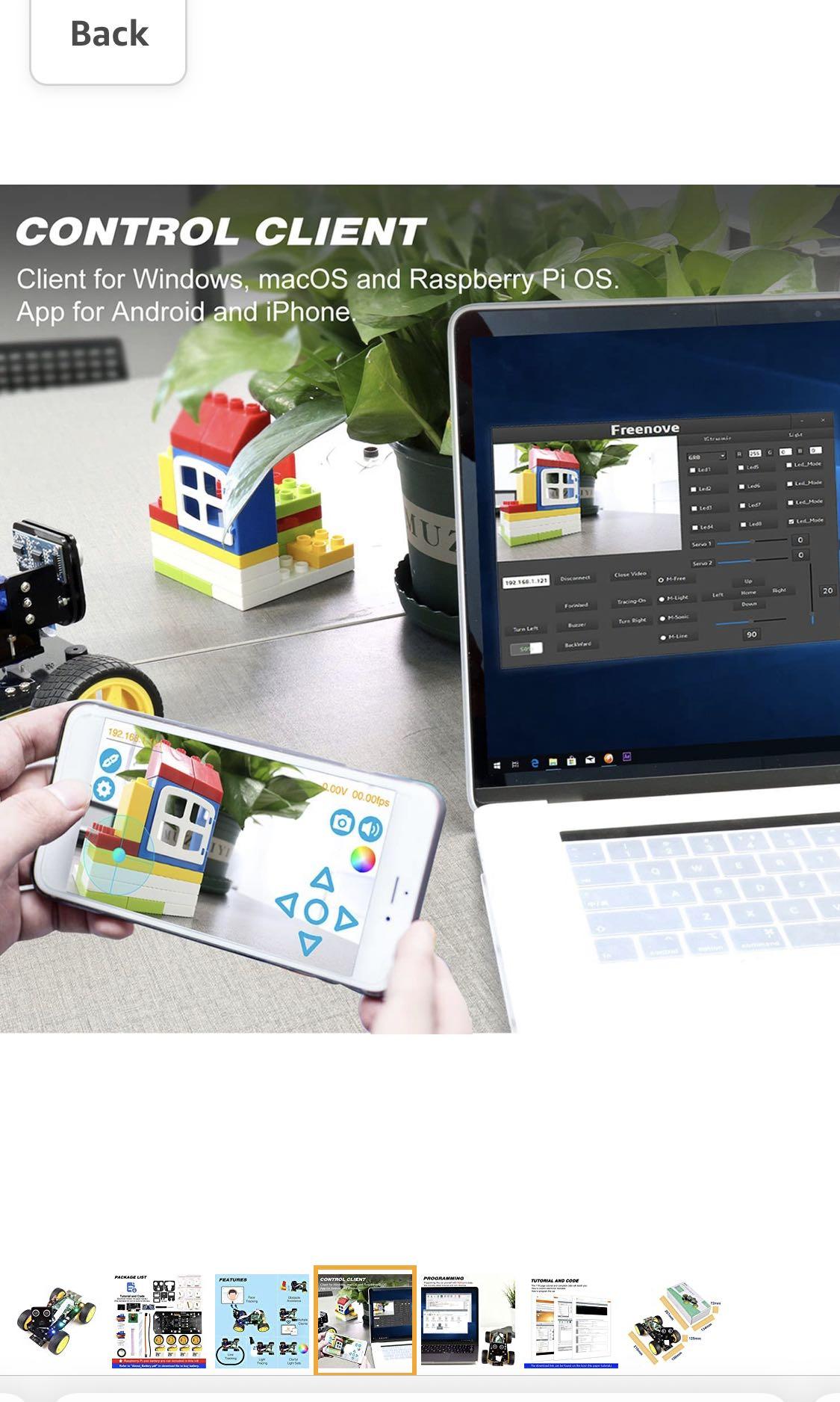 Freenove 4WD Smart Car Kit for Raspberry Pi 4 B 3 B+ B A+, Face ...