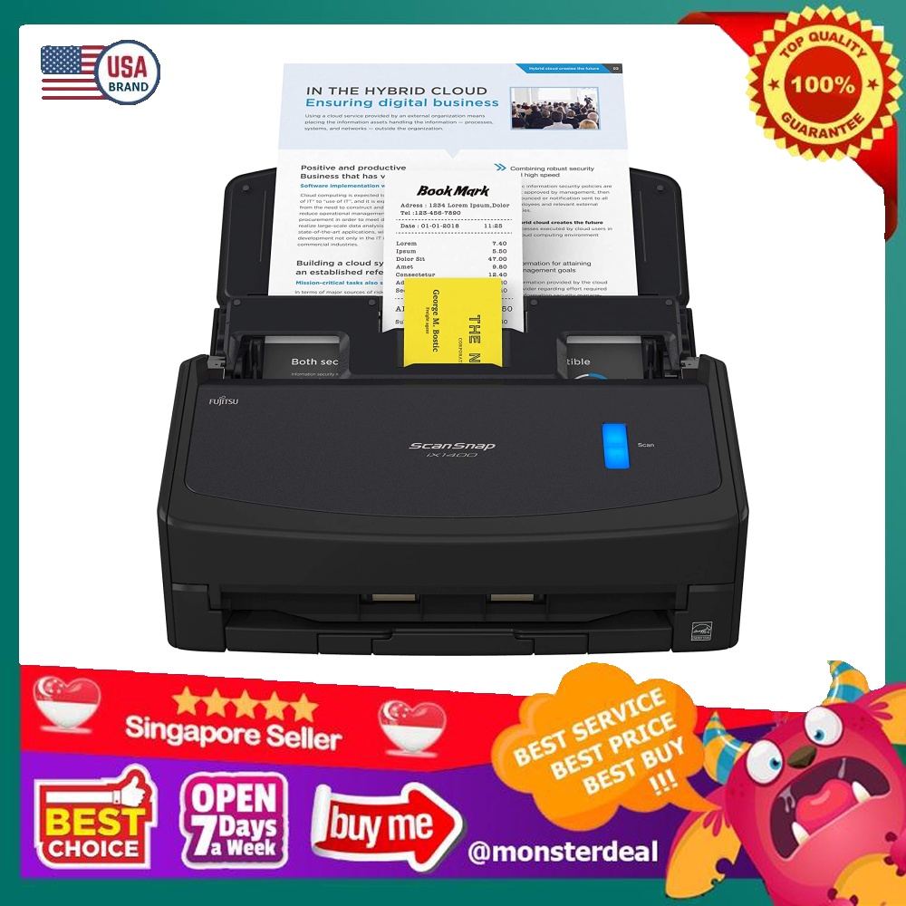 Fujitsu ScanSnap iX1400 Simple One-Touch Button Document Scanner for ...