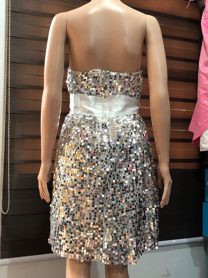 Fully Sequins Filipiniana Silver Dress, Women's Fashion, Dresses & Sets ...