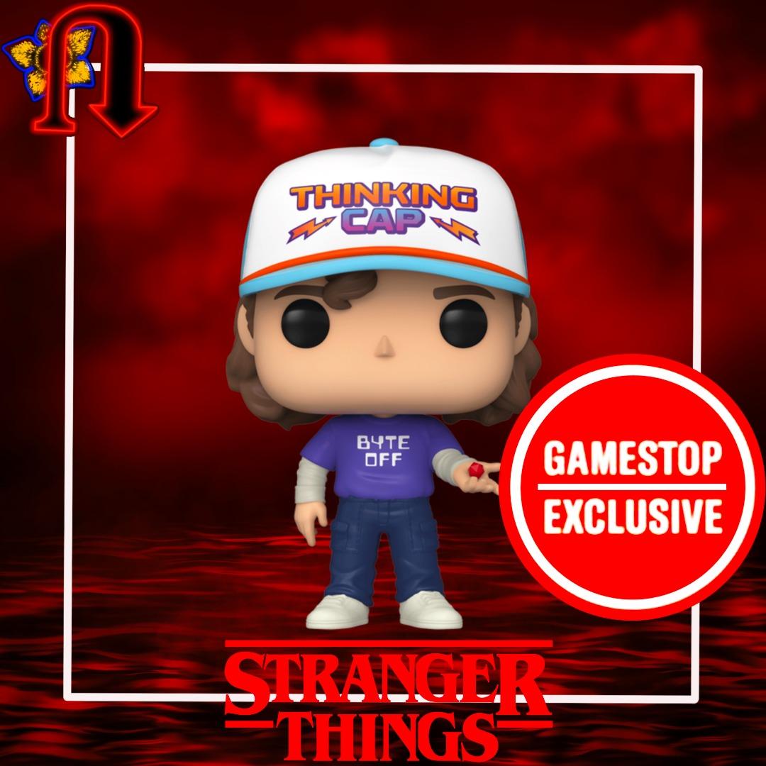 DUSTIN STRANGER THINGS FUNKO POP GAMESTOP EXCLUSIVE stickered, Hobbies ...